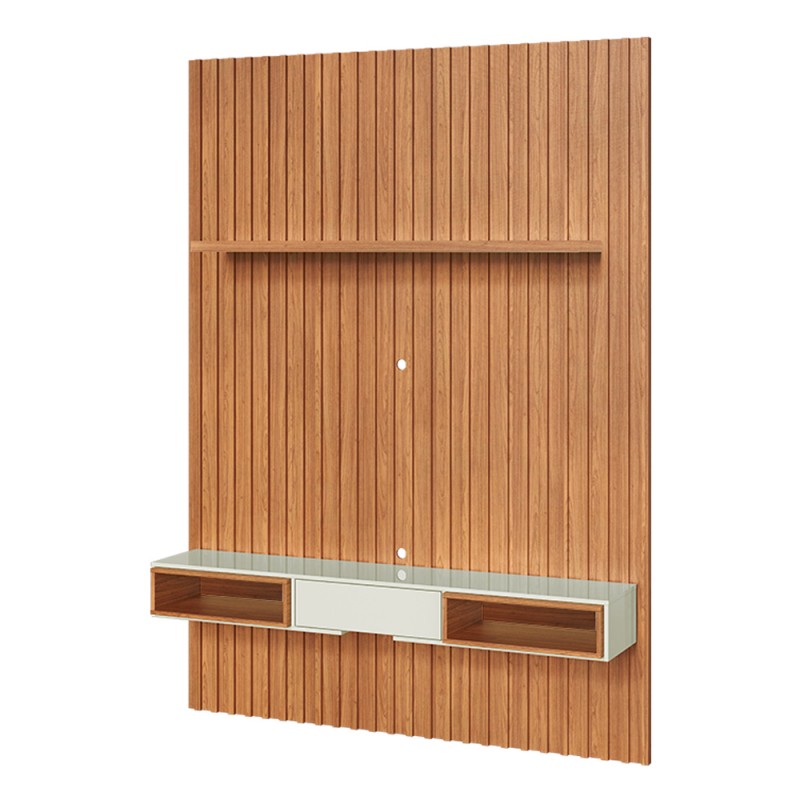 Painel para TV Até 75 Polegadas 1 Gaveta Ripado Off White/Freijó Tb189 - Dalla Costa