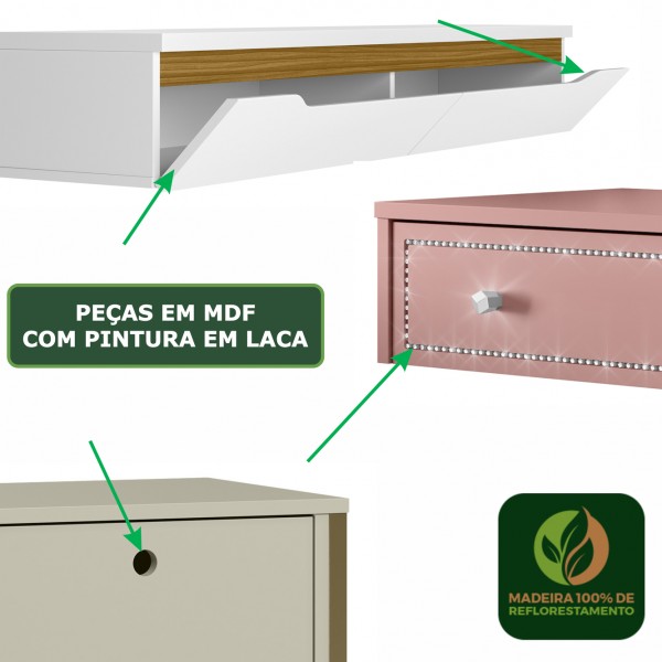 Guarda Roupa Casal Vintage 4 Portas 3 Gavetas Preto - Olivar Móveis
