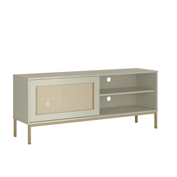 Rack Palha Buriti Até 55 Polegadas 2 Nichos Off White - Olivar Móveis