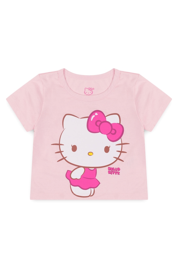 Conjunto Feminino Infantil Pequena Gata - Hello Kitty Rosa Claro